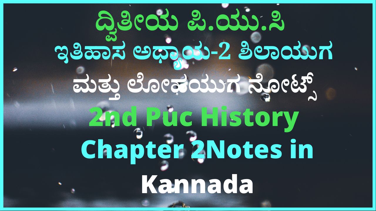2nd Puc ಶಿಲಾಯುಗ ಮತ್ತು ಲೋಹಗಳ ಯುಗ ನೋಟ್ಸ್‌ | 2nd Puc History Chapter 2 Notes