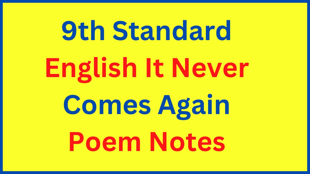 9th English It Never Comes Again Poem Notes