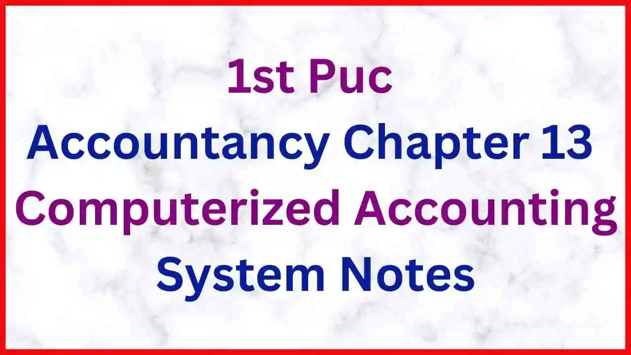 1st Puc Accountancy Computerized Accounting System Notes 2023