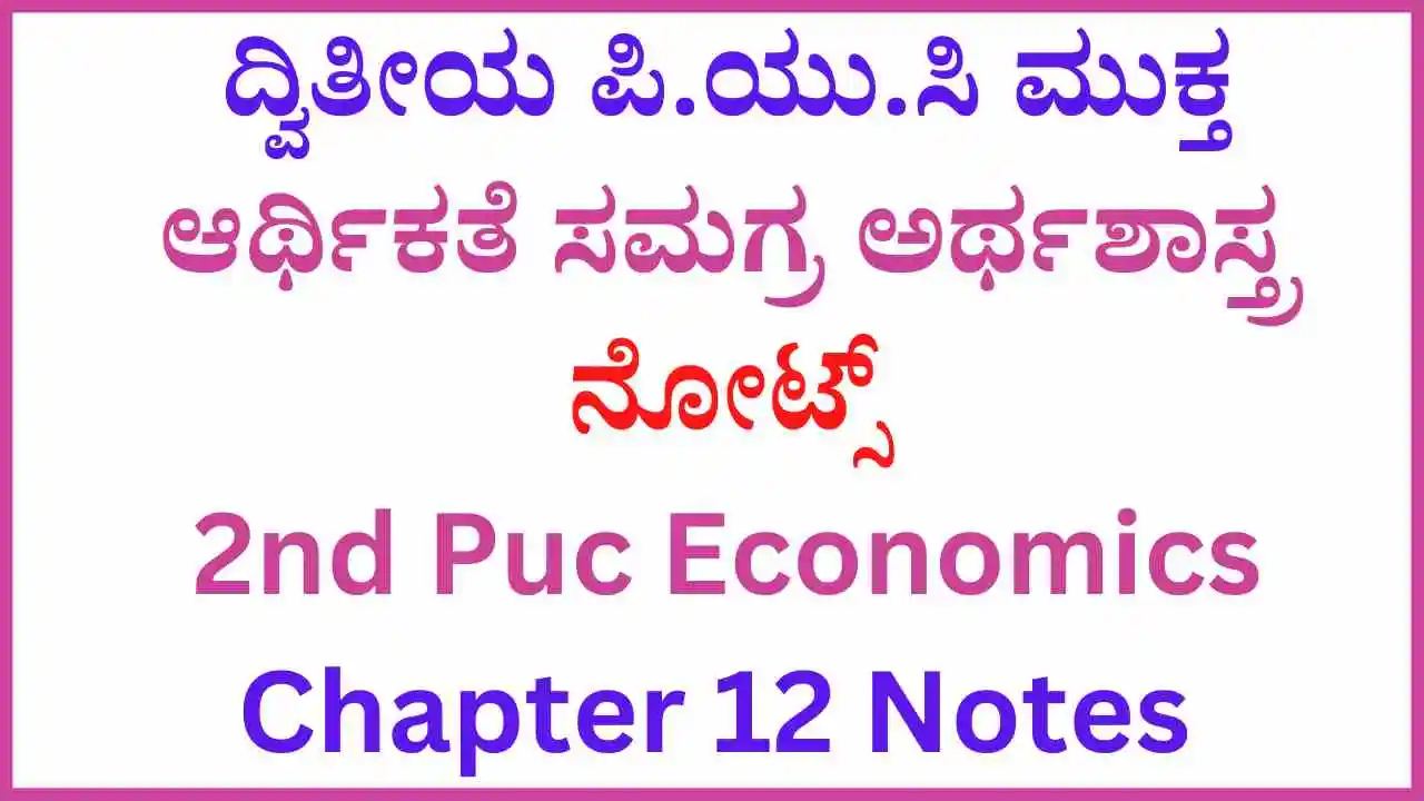 ದ್ವಿತೀಯ ಪಿ.ಯು.ಸಿ ಮುಕ್ತ ಆರ್ಥಿಕತೆ ಸಮಗ್ರ ಅರ್ಥಶಾಸ್ತ್ರ ನೋಟ್ಸ್‌