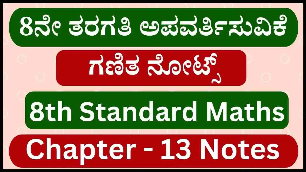 8ನೇ ತರಗತಿ ಅಪವರ್ತಿಸುವಿಕೆ ಗಣಿತ ನೋಟ್ಸ್‌ | 8th Standard Maths Chapter 13