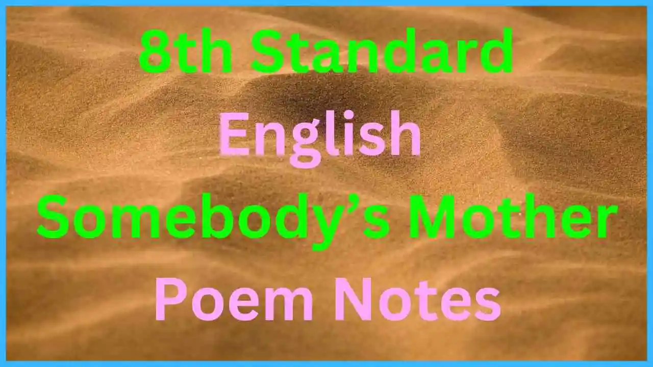 8th Standard Somebody’s Mother Poem English Notes Pdf